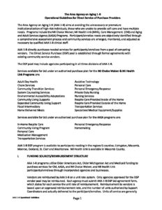 AgeWays Direct Service Purchase Operational Guidelines | AgeWays